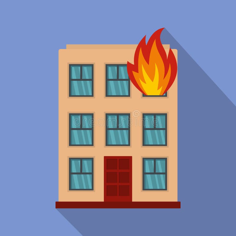 Burning House Icon, Flat Style Stock Vector - Illustration of injury ... Burning House Icon, Flat Style Stock Vector - Illustration of injury ...