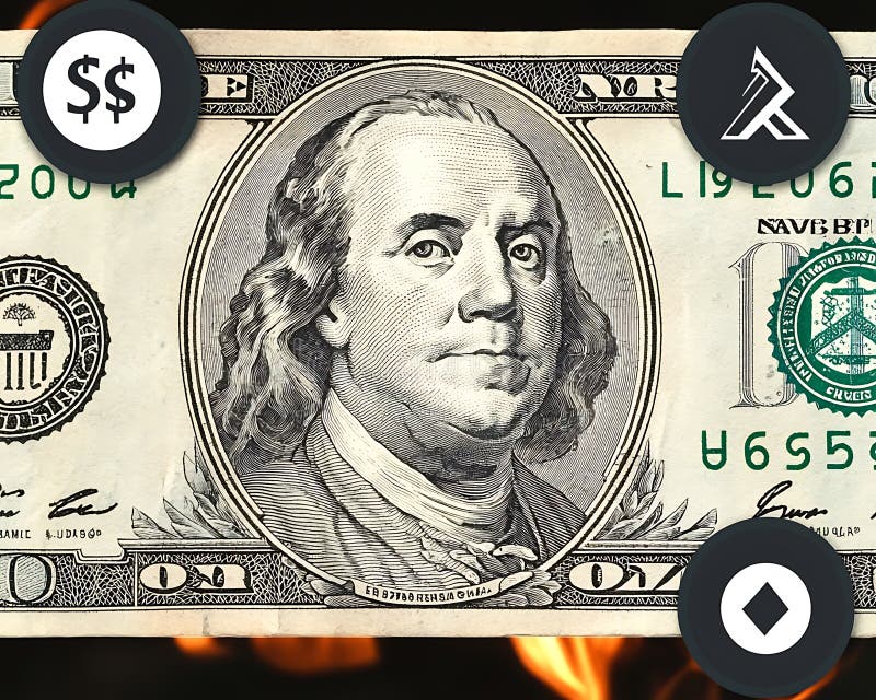 Burning Hundred Dollar Bill Closeup Stock Image - Image of inflation ...