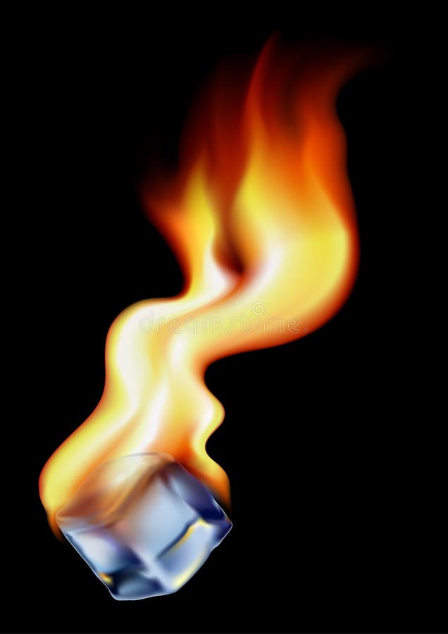Fire & Ice stock photo. Image of icecubes, cube, flame - 68290