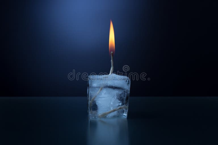 Burning ice cube stock photo. Image of candle, cube, melting - 27959542