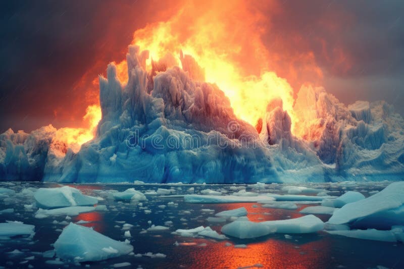 Burning Ice. the Environmental Problem of Global Warming Stock ...