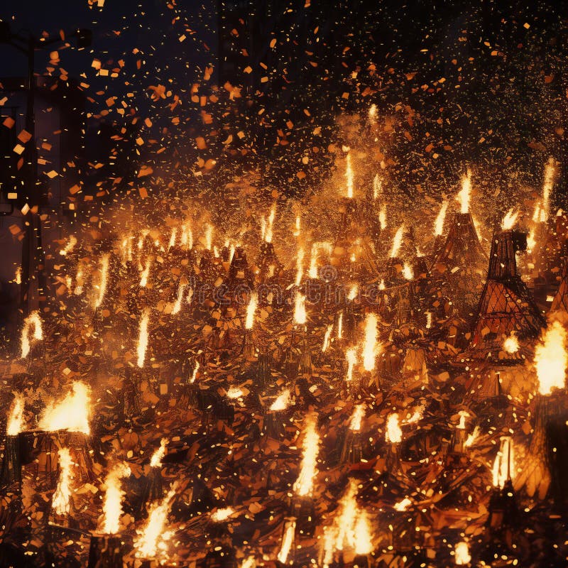 Burning Incense in a Buddhist Temple at Night, Close-up Stock ...