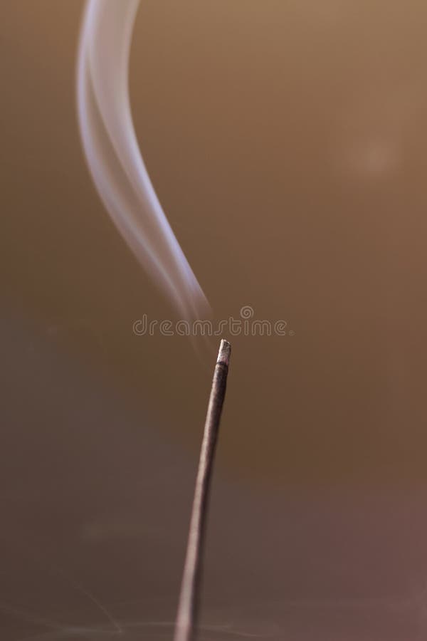 A Burning Incense Goes Up in Smoke Stock Image - Image of traditional ...