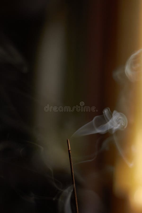 Incense smoke from the tip stock photo. Image of buddhism - 183352104