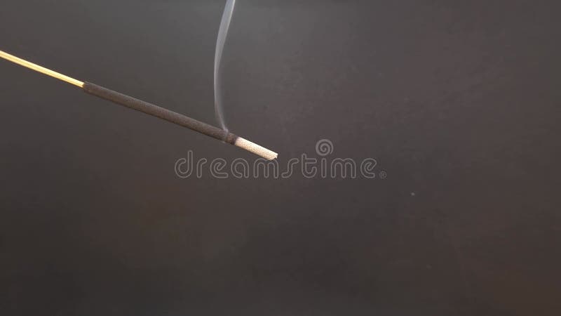 Burning Incense Stick with Smoke Against Plain Background, 4K Stock ...