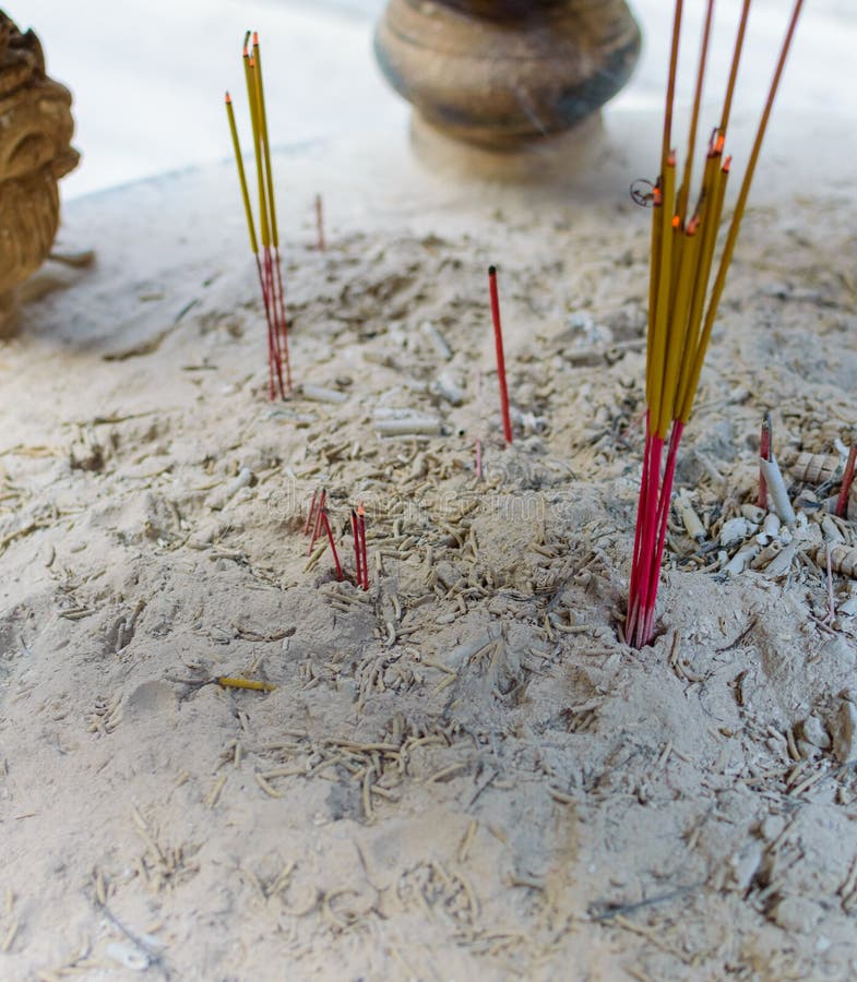 Burning Incense Sticks in Chinese Temple Stock Photo - Image of black ...