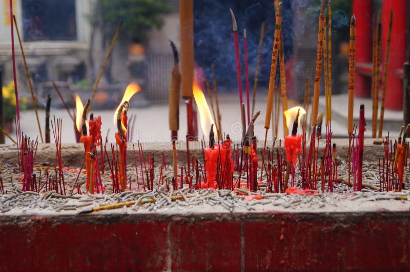 The Burning of Incense in the Temple Stock Image - Image of custom ...