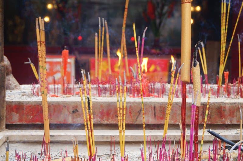 The Burning of Incense in the Temple Stock Image - Image of temple ...