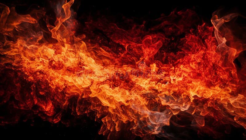 Burning Inferno Igniting Passion in Dark Night Generated by AI Stock ...