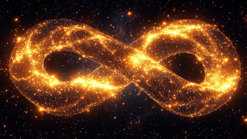 Burning Infinity Symbol in Cosmic Background Stock Illustration ...