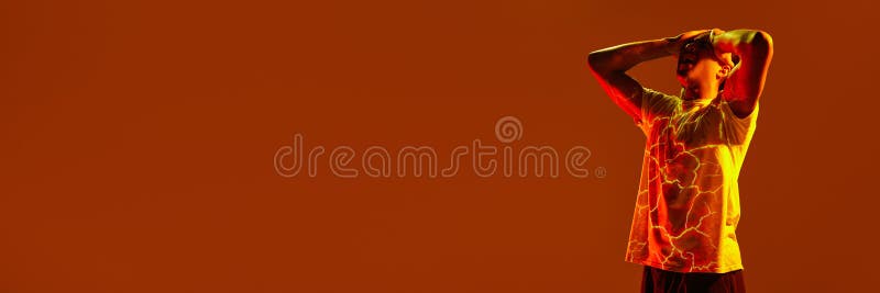 Burning Inside. Creative Portrait of Young Emotional Man with Fire ...