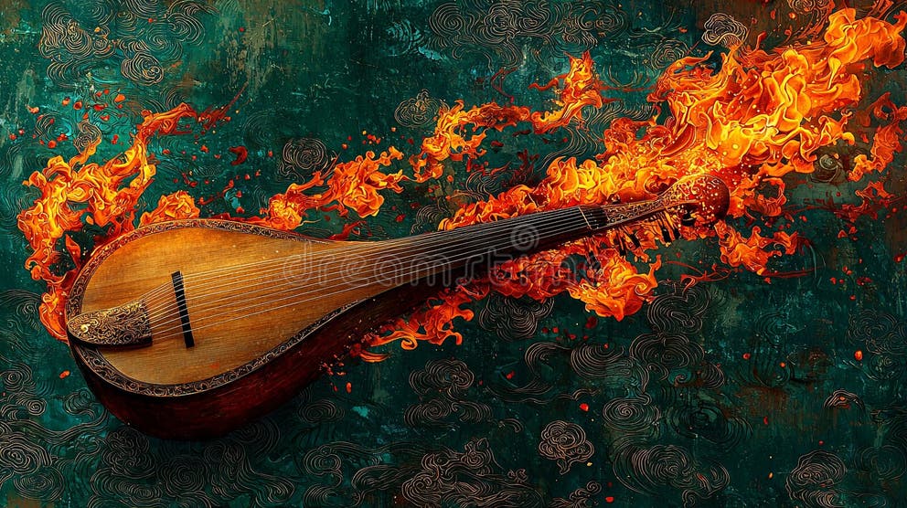 Burning instrument stock illustration. Illustration of retro - 385574020