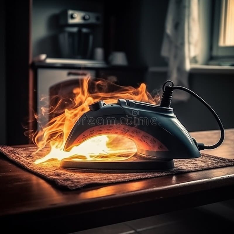 Burning Iron Close-up, Fire in the Room, Disaster, Emergency, Insured ...
