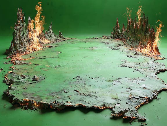 Burning Island Studio Greenscreen Stock Image - Image of apocalypse ...