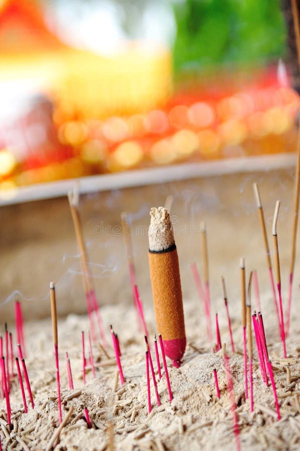 Burning joss sticks stock image. Image of smoke, religion - 24072169