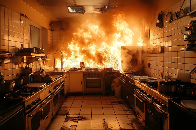 Burning Kitchen Catastrophic Fire Damage Stock Illustrations – 1 Burning Kitchen Catastrophic ...