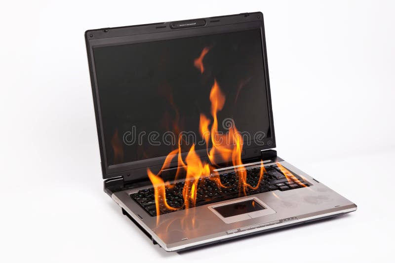Burning Laptop stock photo. Image of destruction, laptop - 24170396