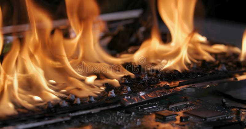 Burning Laptop stock photo. Image of destruction, laptop - 24170396