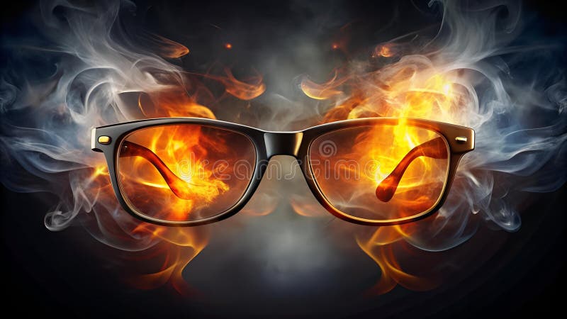 The Burning Lens: a Symphony of Light and Smoke AI Generated Stock ...