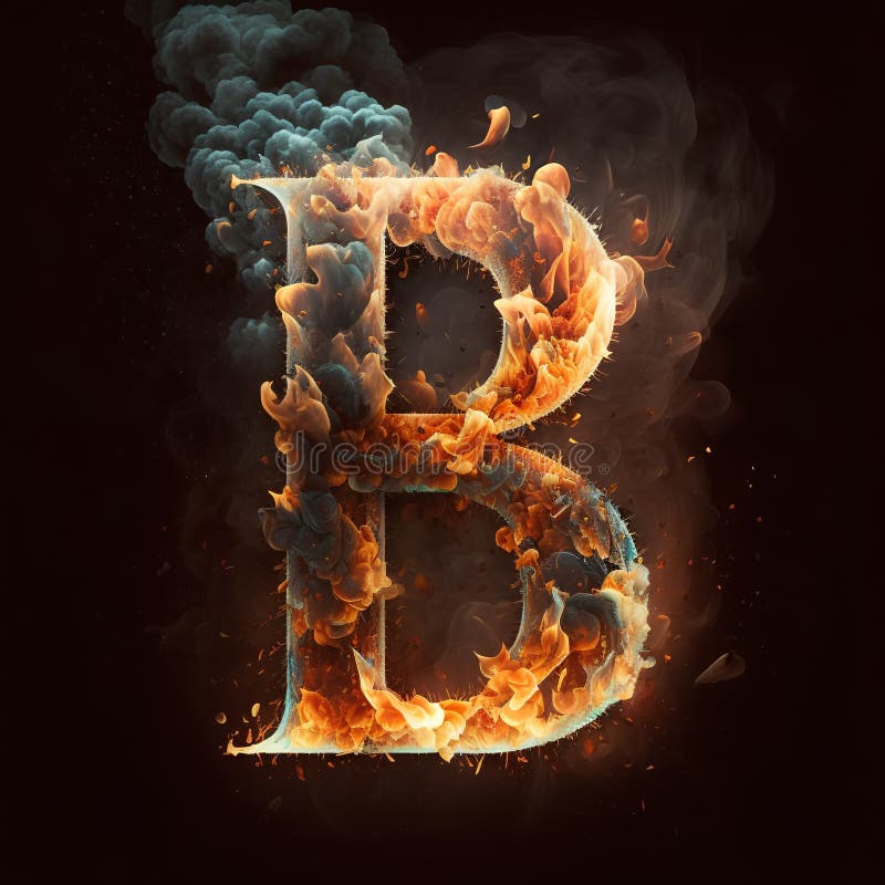 Fire Letter B Black Background Stock Illustrations – 120 Fire Letter B ...