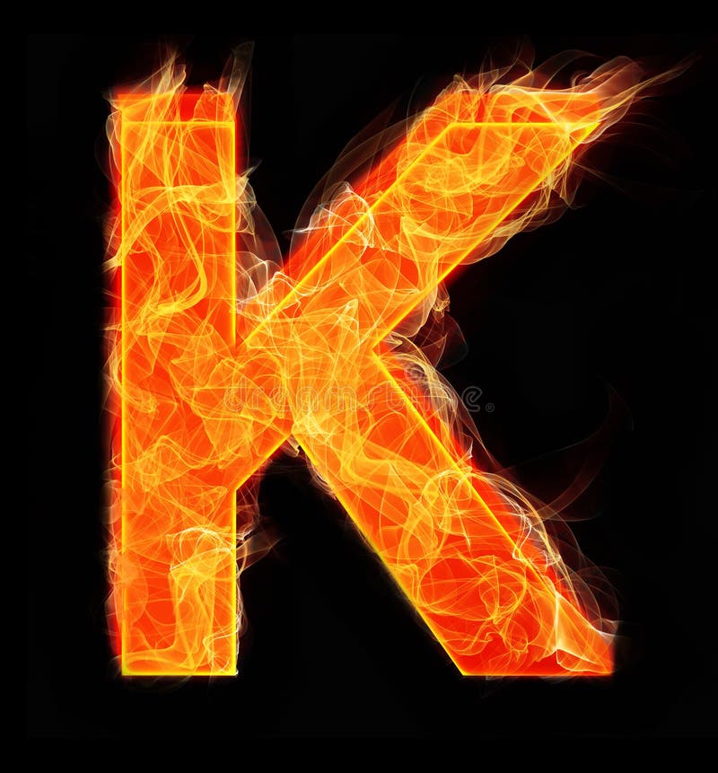 Burning Letters As Alphabet Type K Stock Illustration - Illustration of ...