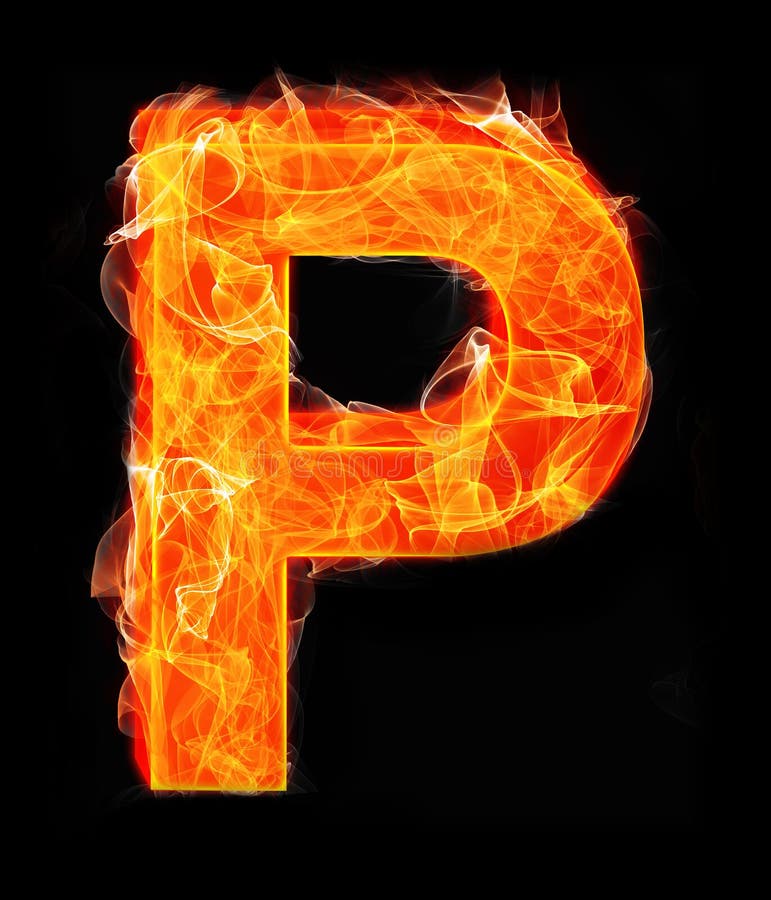 Burning Letters As Alphabet Type P Stock Illustration - Illustration of ...
