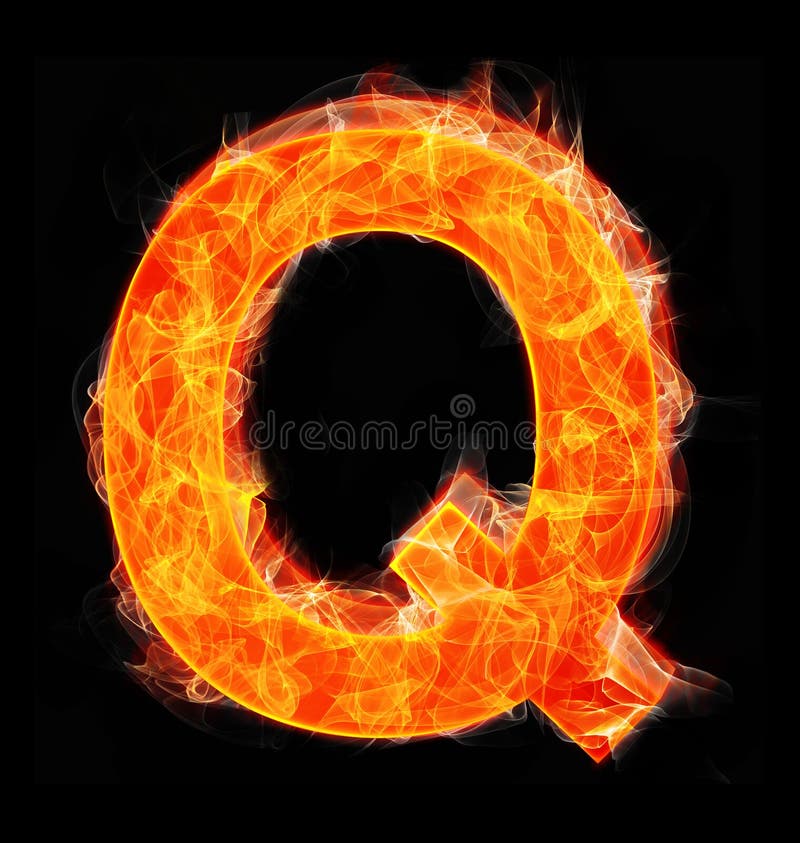 Burning Letters As Alphabet Type Q Stock Illustration - Illustration of ...