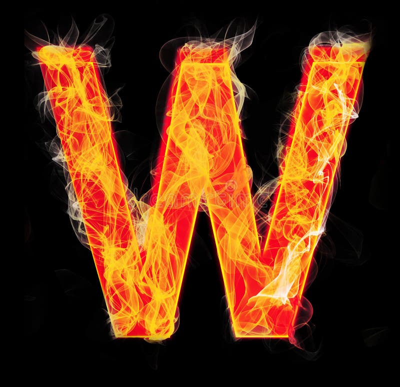 Burning Letters As Alphabet Type W Stock Illustration - Illustration of ...