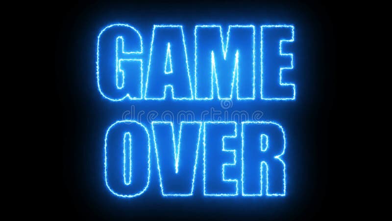 Burning Letters of Game Over Text on Black, 3d Render Background ...