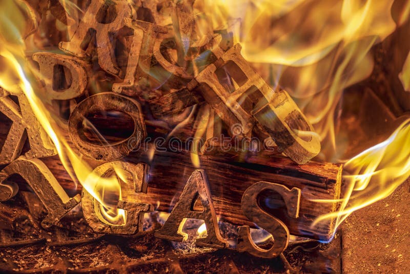 Burning Letters Illustrating Gas and Energy Problems in the World in ...