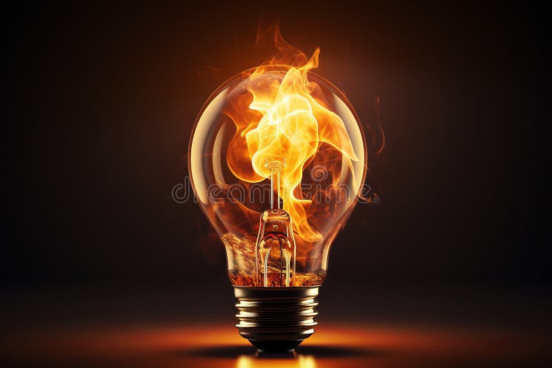 Burning Light Bulb with Blank Space for Creative Text - Idea and ...