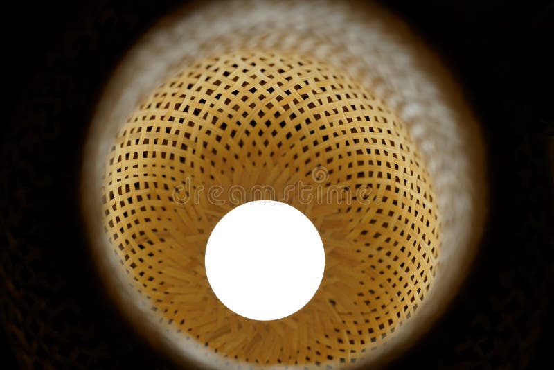 A Burning Light Bulb Inside the Lamp at Night. Top View Stock Photo ...