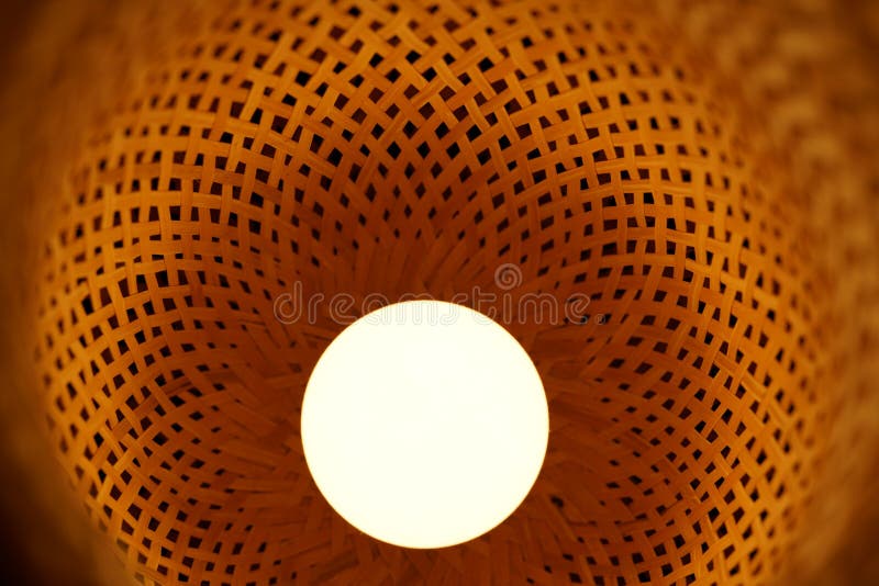 A Burning Light Bulb Inside the Lamp at Night. Top View Stock Image ...