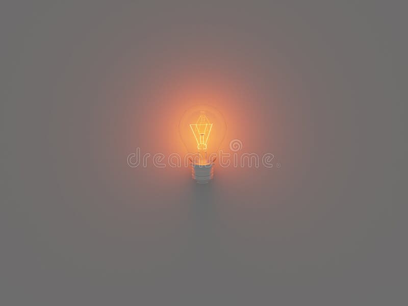 Burning Light Bulb on the Table Stock Illustration - Illustration of ...