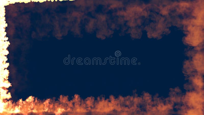 Burning Lines of Fire Frame on Blue Chromakey, Isolated - Object 3D ...