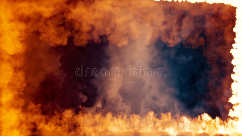 Burning Lines of Fire Frame for Content on Smoke Bg - Abstract 3D ...