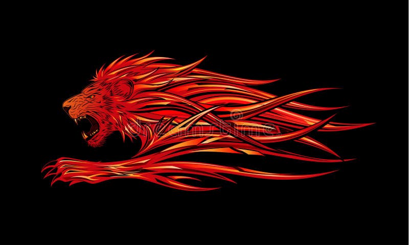 Burning Lion stock vector. Illustration of africa, animals - 15347742