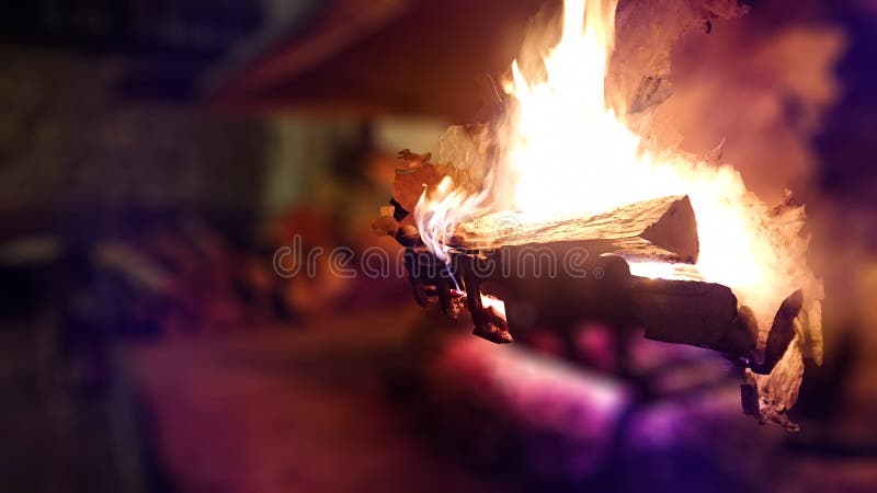 Burning Log Fire Closeup stock photo. Image of fire - 165123602