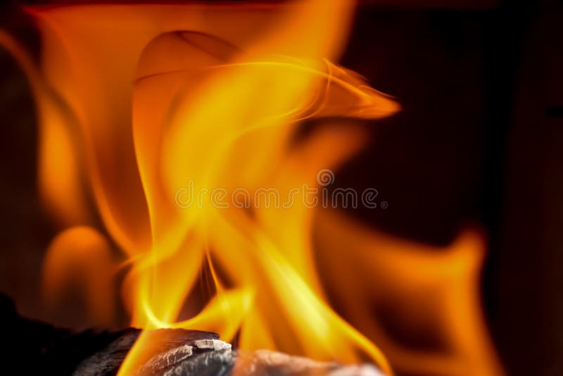 Burning Log and Fire,red Fire Wood Stock Image - Image of abstract ...