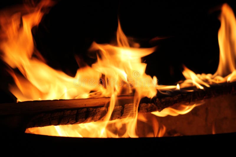 Burning Log in Hot Fire and Flames Stock Image - Image of close, coal ...