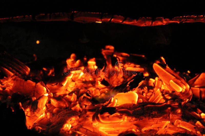 Burning Log in Hot Fire and Flames Stock Photo - Image of grill ...