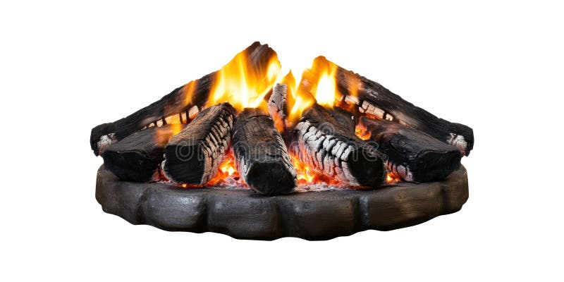 Campfire with Burning Logs on Transparent Background Stock Image ...