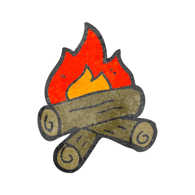 Burning logs cartoon stock vector. Illustration of burning - 37587463