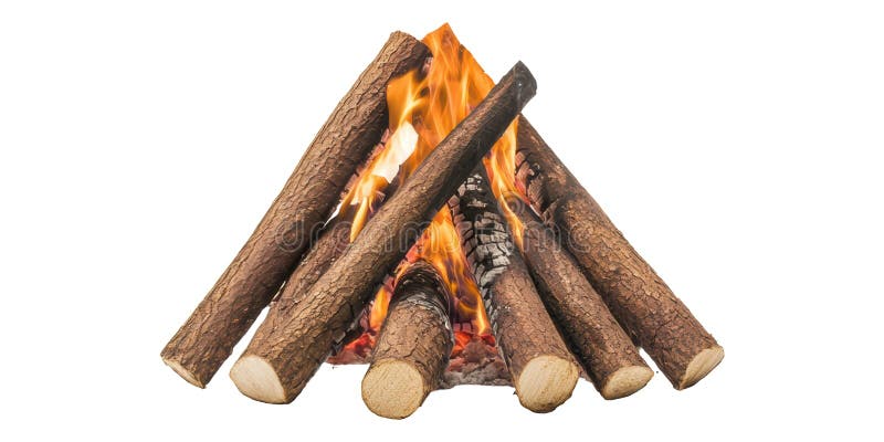 Burning Logs Creating a Campfire Isolated on Transparent Background ...