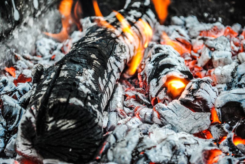 Burning Logs and Embers in the Fire Stock Image - Image of beautiful ...