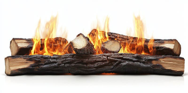 Burning Logs Surround a Cozy Campfire Where Warm Flames Gently Dance at ...