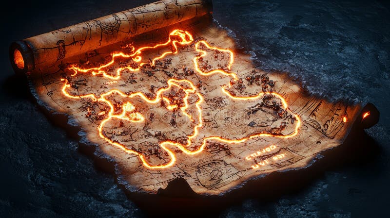 Burning Map stock illustration. Illustration of fire - 335166313