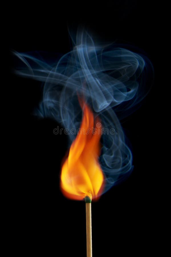 Burning Match with Blue Smoke Stock Photo - Image of burning, copy: 6287556