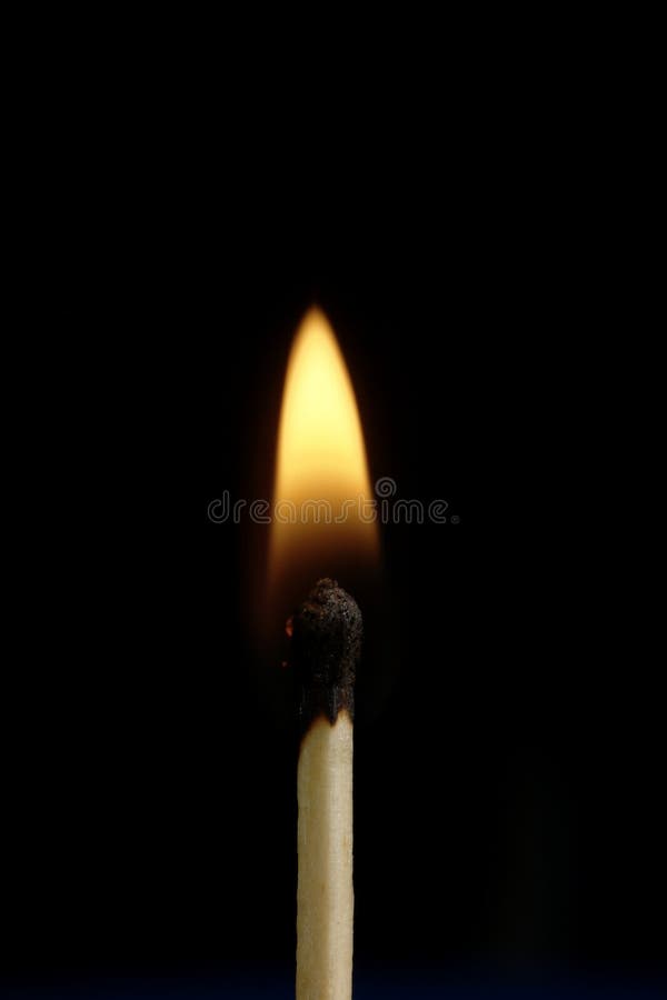 Burning Match Against Background Blue Flame Burning Burner Stock Image ...