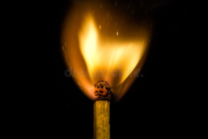 Matchstick on fire stock photo. Image of match, sulfur - 16460820